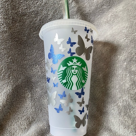 Starbucks | Dining | Customized Butterfly Starbucks Cold Cup | Poshmark